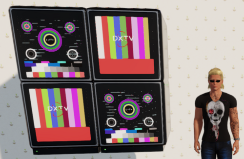 Quad TV Monitors with Test Pattern & Color Bars - Electronics ...