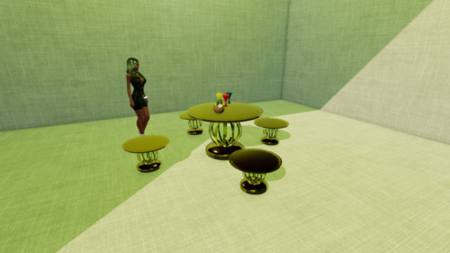 round table with chairs - CLUBS/ PUBS/ BARS Objects - Genesis3DX