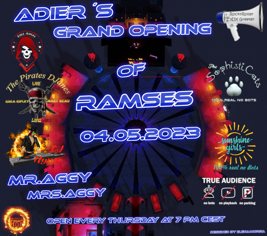 Adier's Grand Opening ★★★ Ramses ★★★ - Community Calendar - Genesis3DX