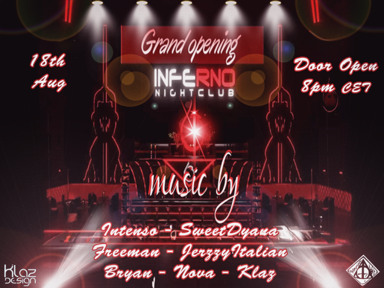 Grand Opening of Inferno NightClub - Community Calendar - Genesis3DX