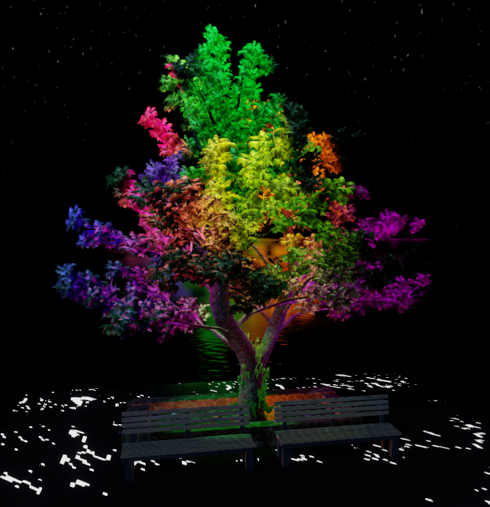 Colorful tree with Bench - Outdoor Items - Genesis3DX - Your 3DXChat ...